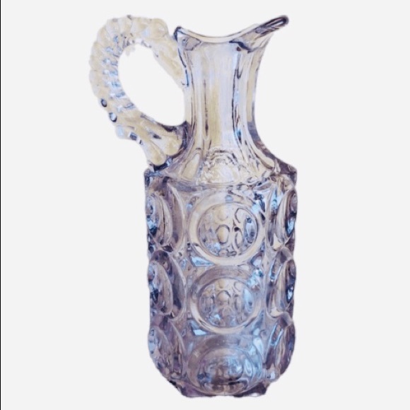 Bullseye | Accents | Antique Pink American Pressed Glass Small Pitcher ...